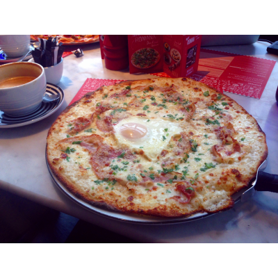 Enjoy a delicious lunch at Pizza Express in Cardiff Bay