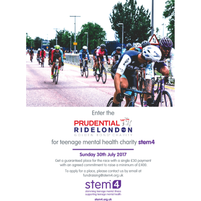 Enter the Prudential Ride London 2017 event with stem4