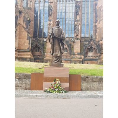 Major new Statue of St Chad unveiled at Lichfield Cathedral