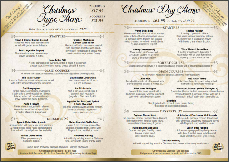 Christmas filling up fast at The Beeswing