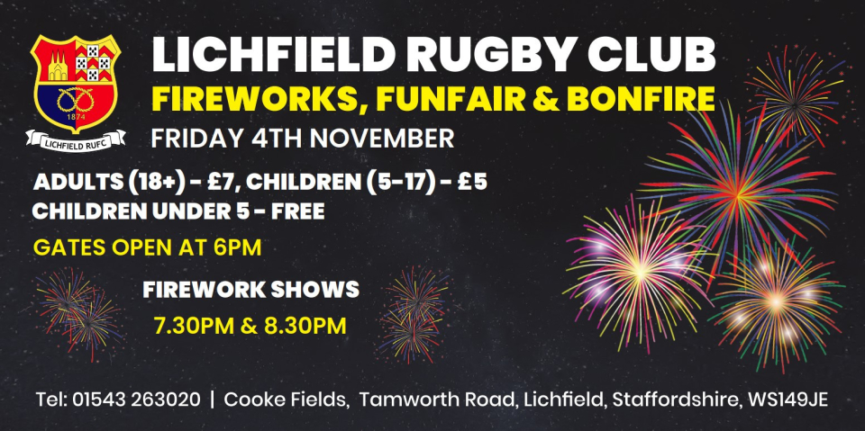 Fireworks and Bonfire Night in Lichfield